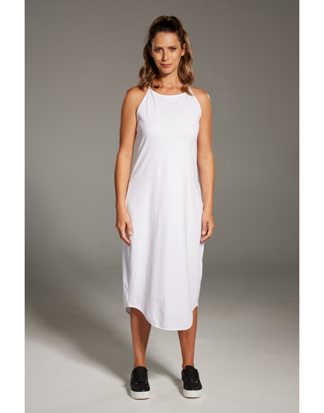 T Front Slip Dress (White) - Dresses : Just Looking - Duo Core Sale S22