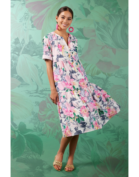 Cote d'Azur Dress (White Multi) - Dresses : Just Looking - Loobies ...