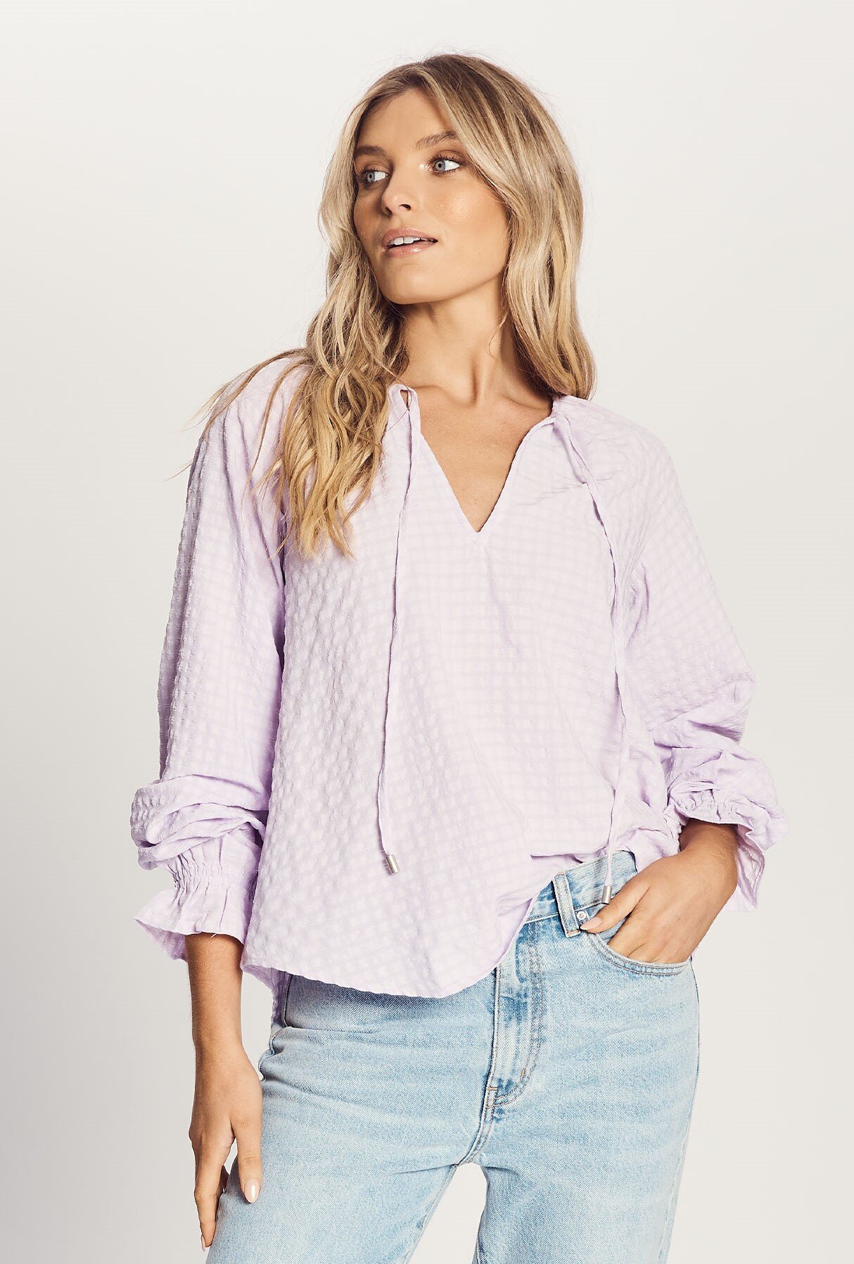 The Textured Blouse (Lilac) - Tops : Just Looking - We Are The Others ...