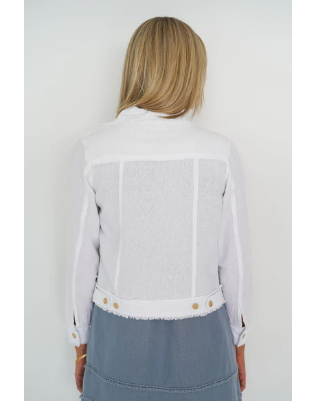 Isabella Linen Jacket (White) - Jackets / Coats : Just Looking ...