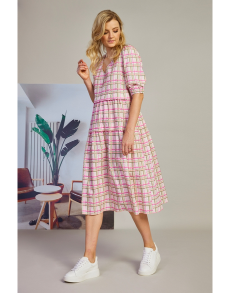 Checkmate Dress (Blush Multi) - Dresses : Just Looking - Madly Sweetly S22