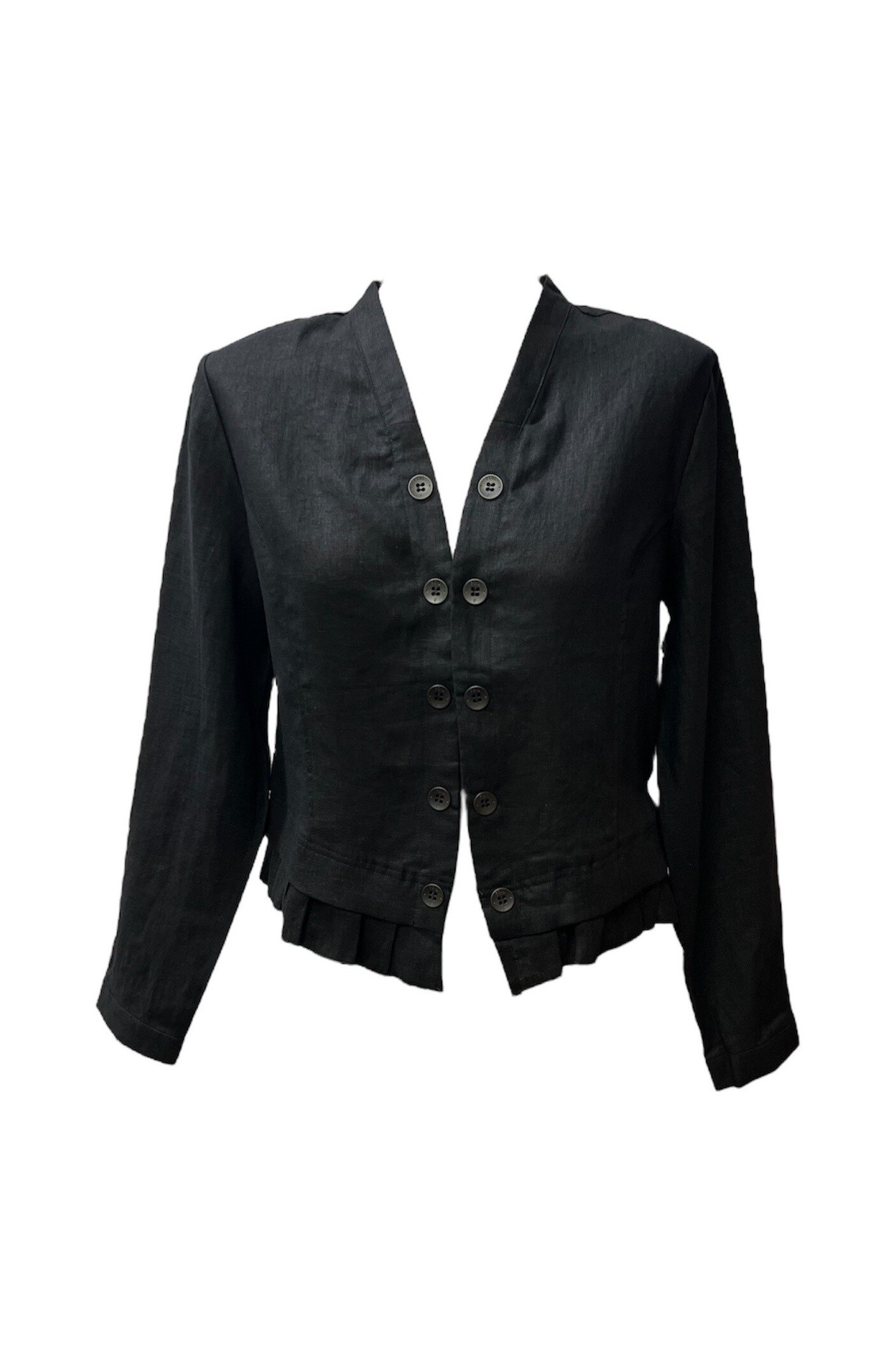 Jacket, Open Front, Ruffle Hem (Black) - Jackets / Coats : Just Looking ...