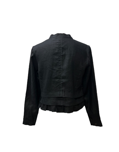 Jacket, Open Front, Ruffle Hem (Black) - Jackets / Coats : Just Looking ...