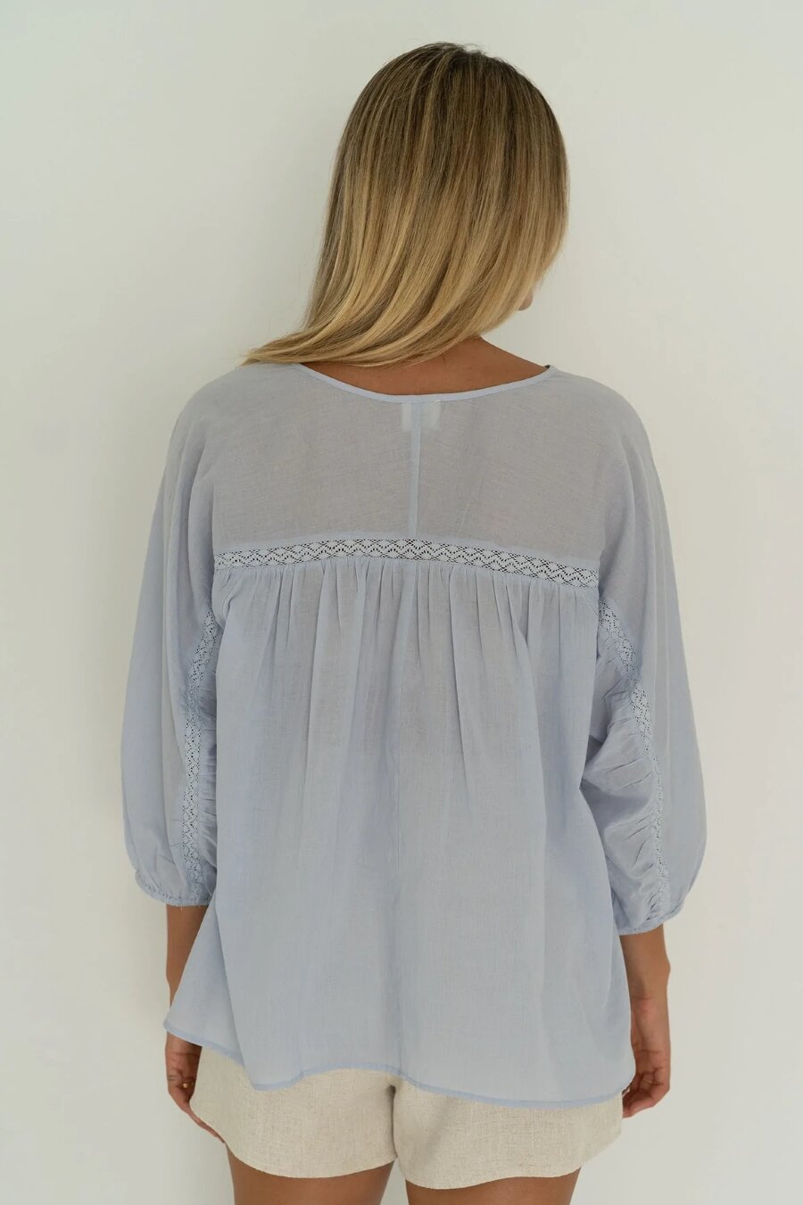 Avery Blouse (Powder Blue) - Tops : Just Looking - Humidity S22 Sale S22