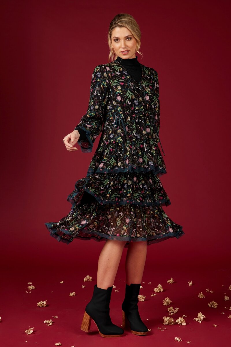 Paramour Dress (Black Multi) - Dresses : Just Looking - Loobies Story ...