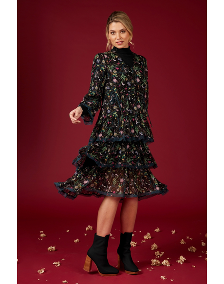 Paramour Dress (Black Multi) - Dresses : Just Looking - Loobies Story ...