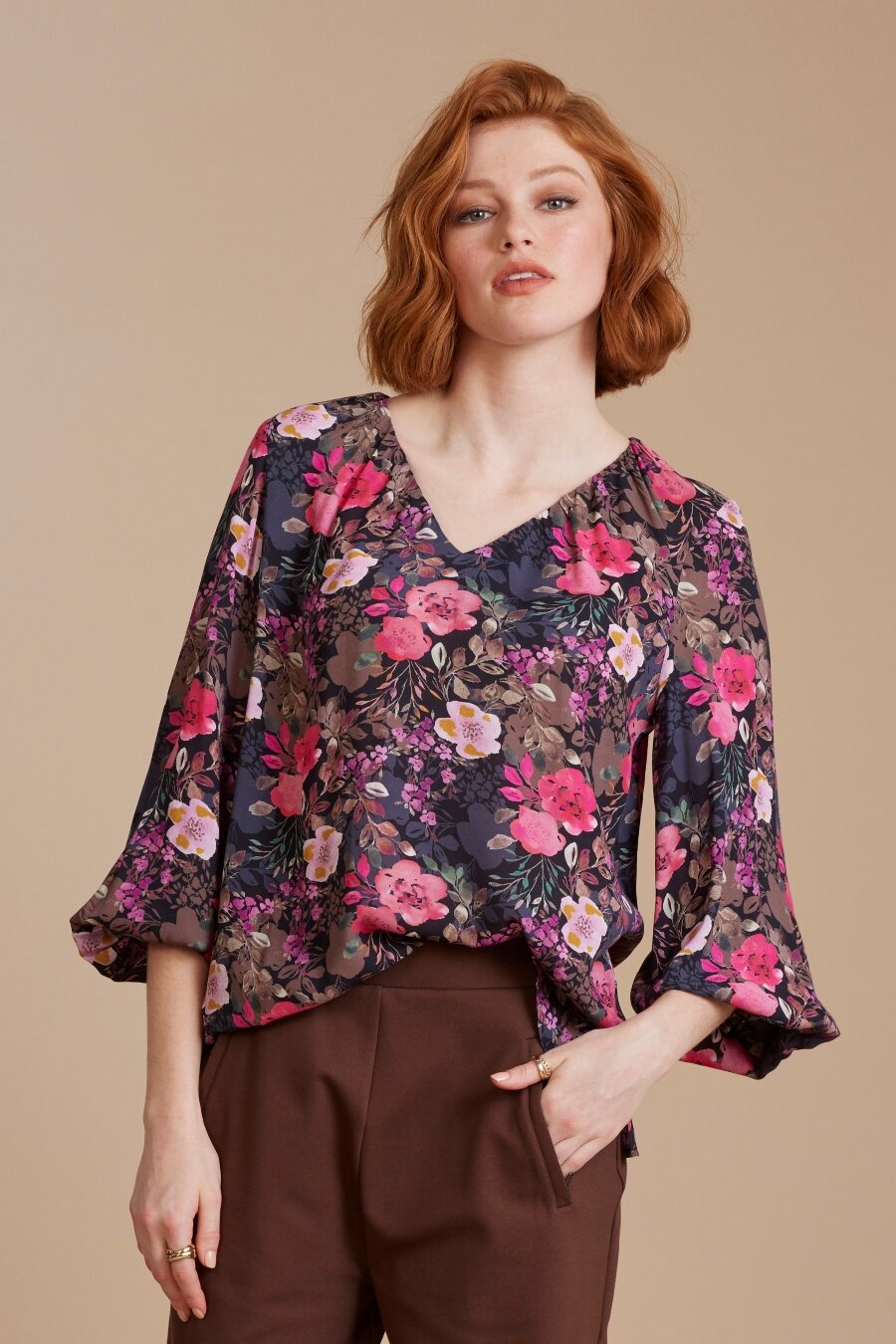 Paint By Numbers Blouse (Black Multi) - Dresses : Just Looking - Madly ...