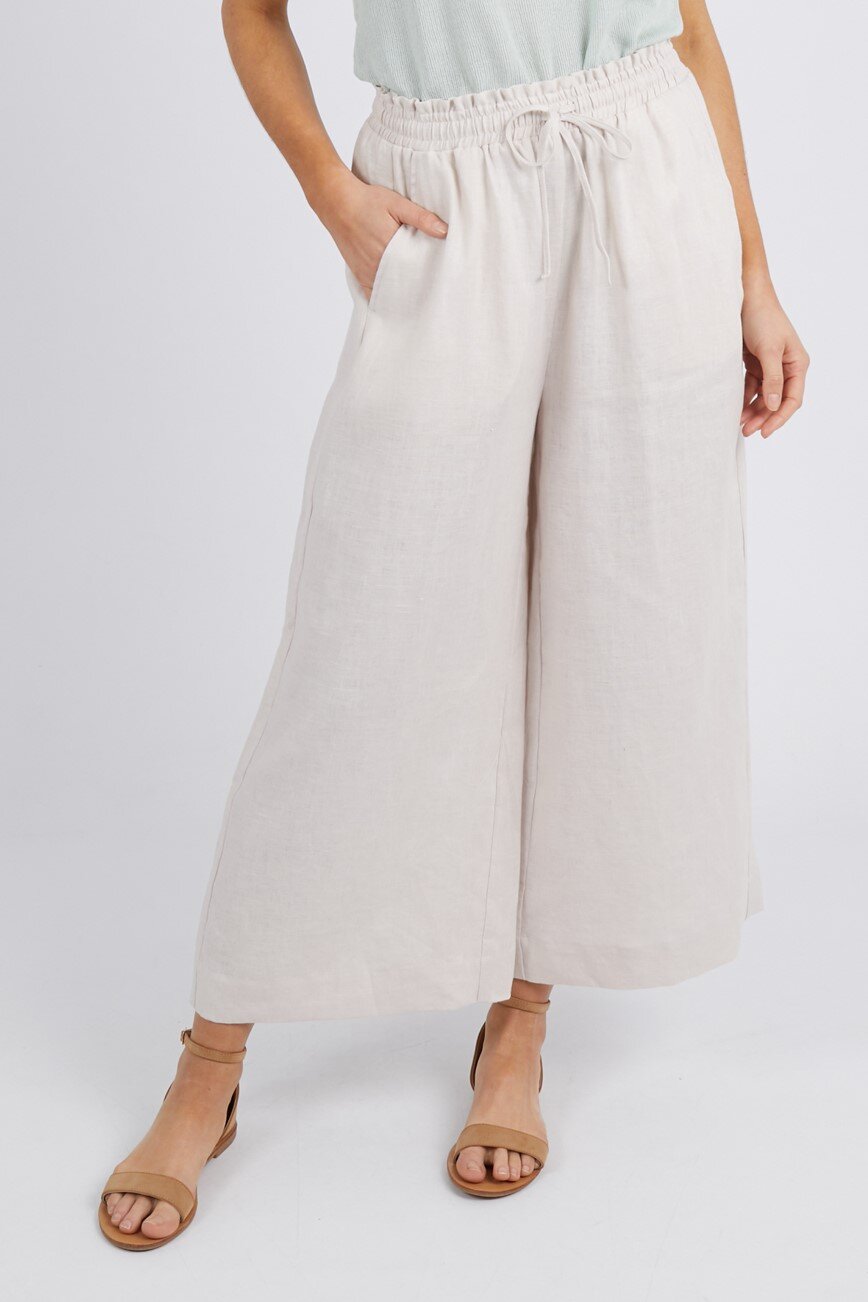 Billie Wide Leg Pant (Oatmeal) - Pants : Just Looking - Elm W23 SALE 25%