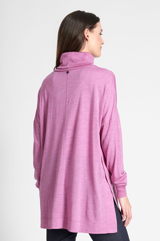 Merino Top, Relaxed Fit, Split Sides (Lavender Marle) - Tops : Just ...