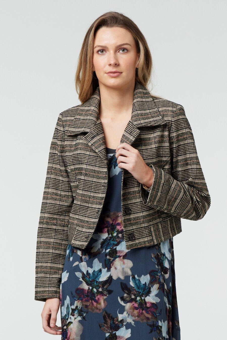 Cassiar Cropped Jacket (Multi) - Jackets / Coats : Just Looking - Obi W23