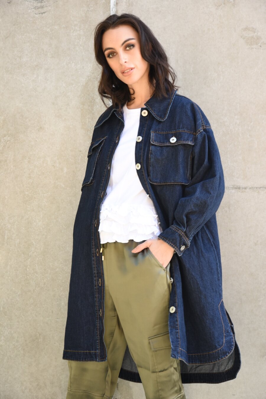Shacket Time (Navy Denim) - Jackets / Coats : Just Looking - Cooper W23