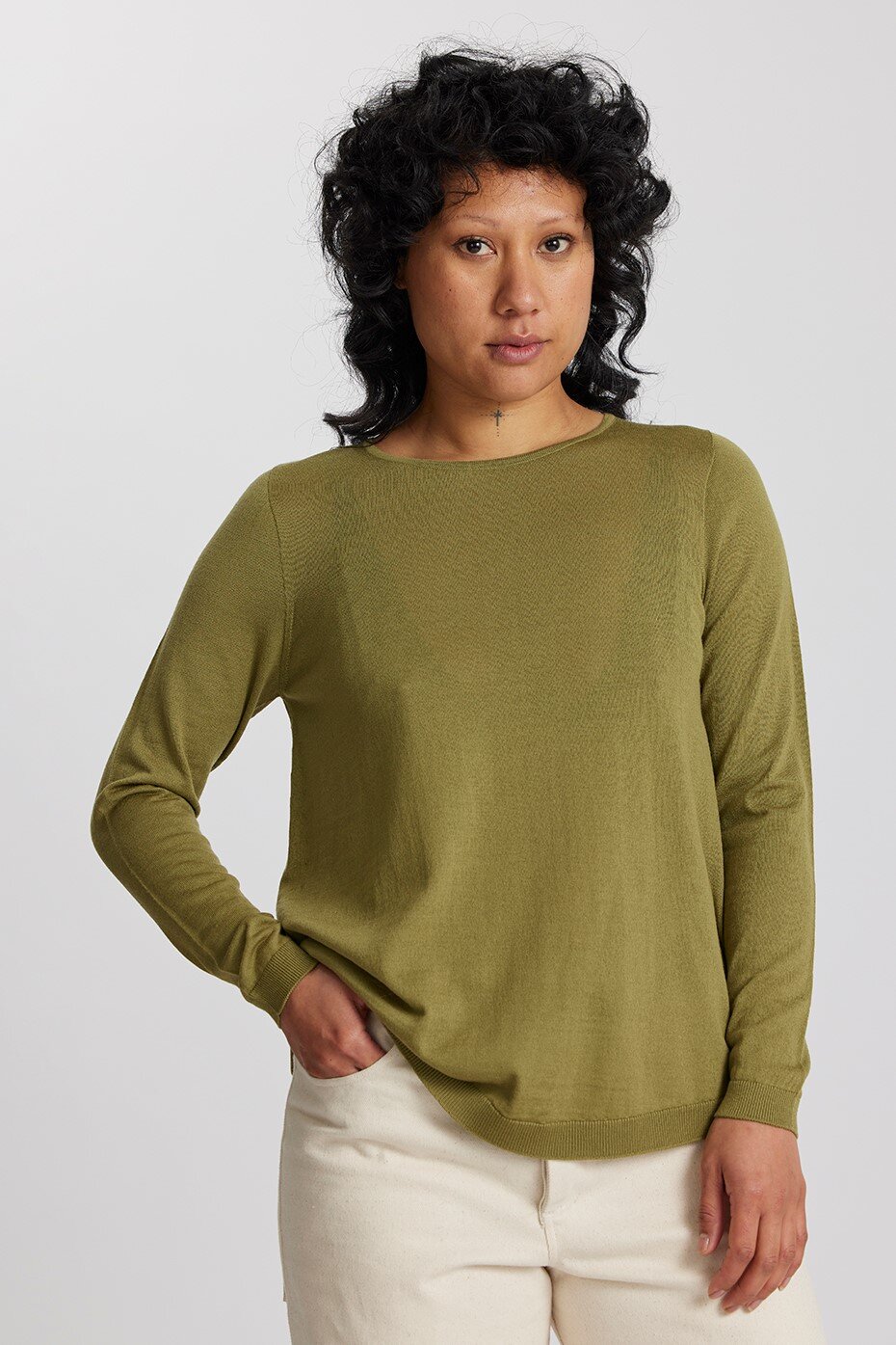 Merino Swing Sweater (Sap) - Knitwear : Just Looking - Standard Issue ...