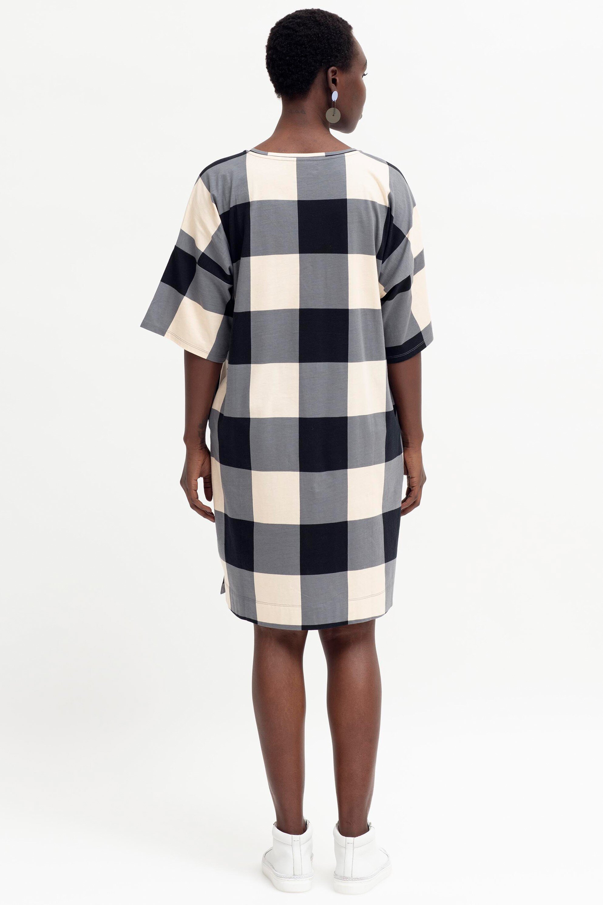 Kyla T-Shirt Dress (Black/Camel Gingham) - Labels-Elk : Just Looking ...