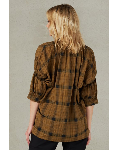 Imogen Top (Toffee Plaid) - Tops : Just Looking - Et Alia W23 SALE 25%