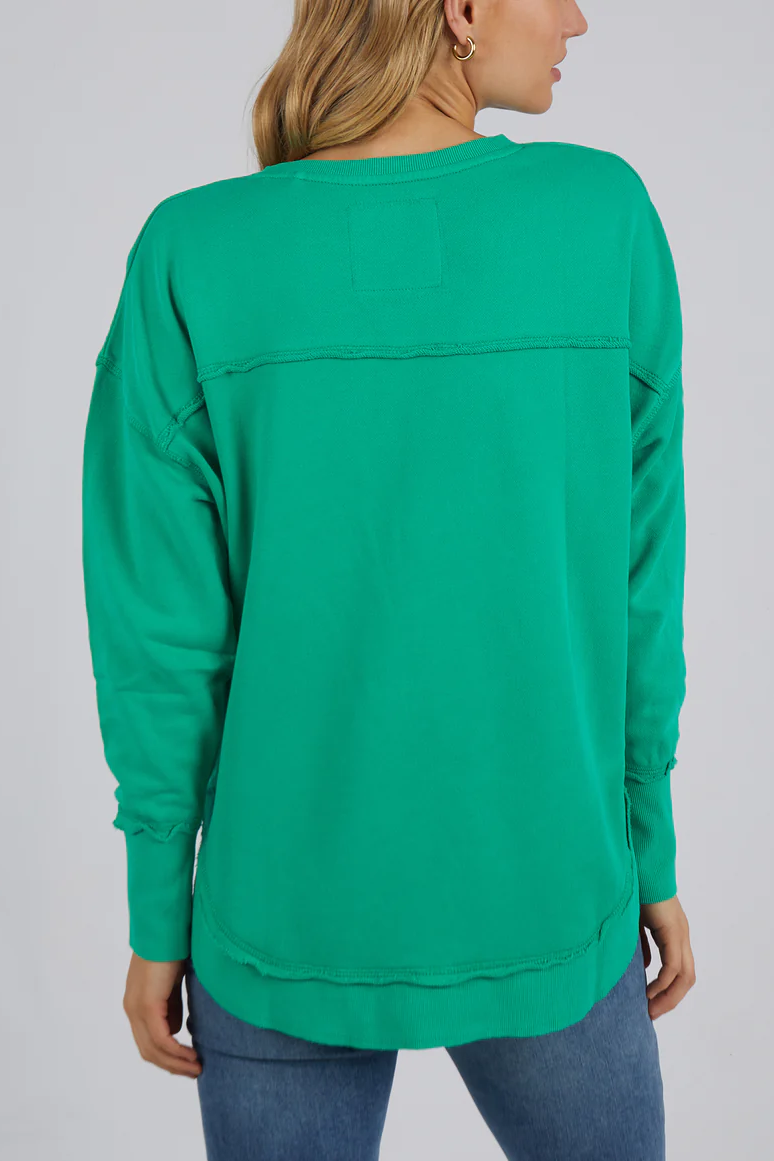 Simplified Crew (Bright Green) - Sweaters : Just Looking - Foxwood W24