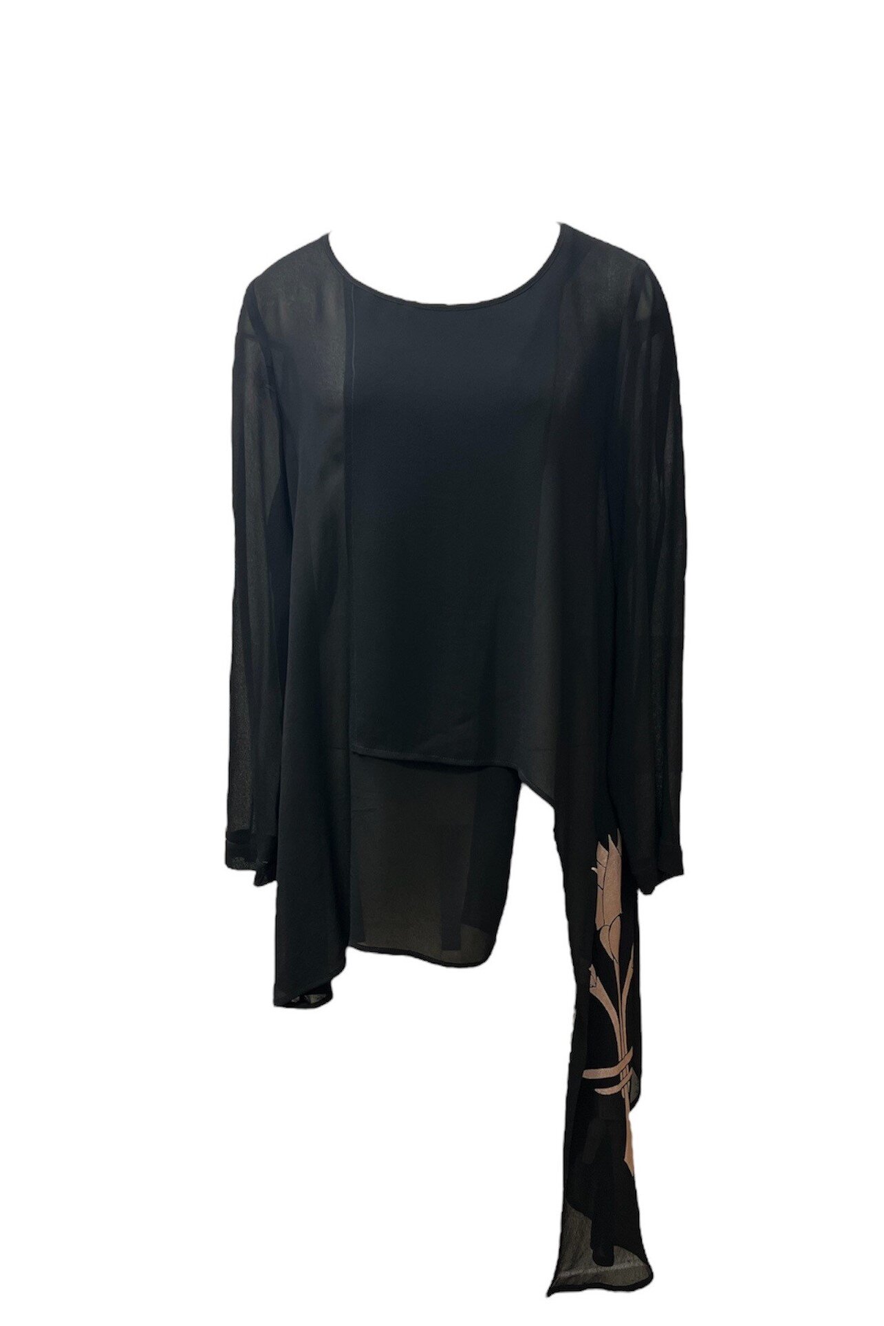 Fleur De Lis Overlay Top (Black) - Tops : Just Looking - Obi W23 SALE 25%