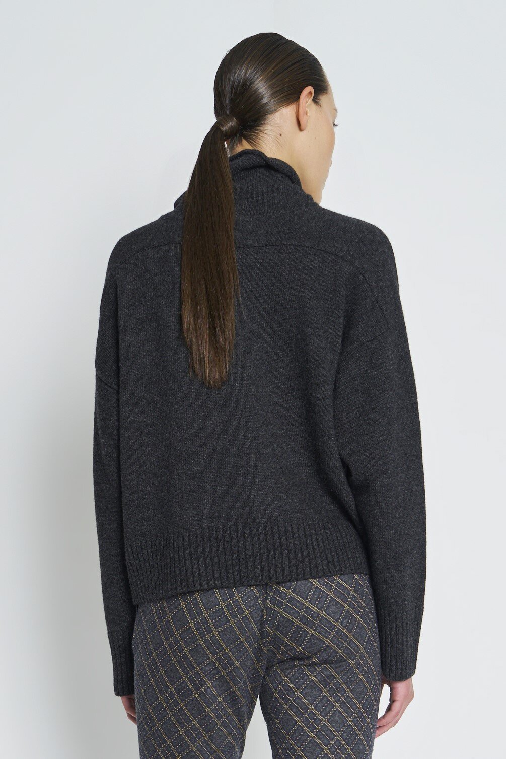 June Roll Neck (Charcoal) - Tops : Just Looking - New Lands W23 SALE 25%