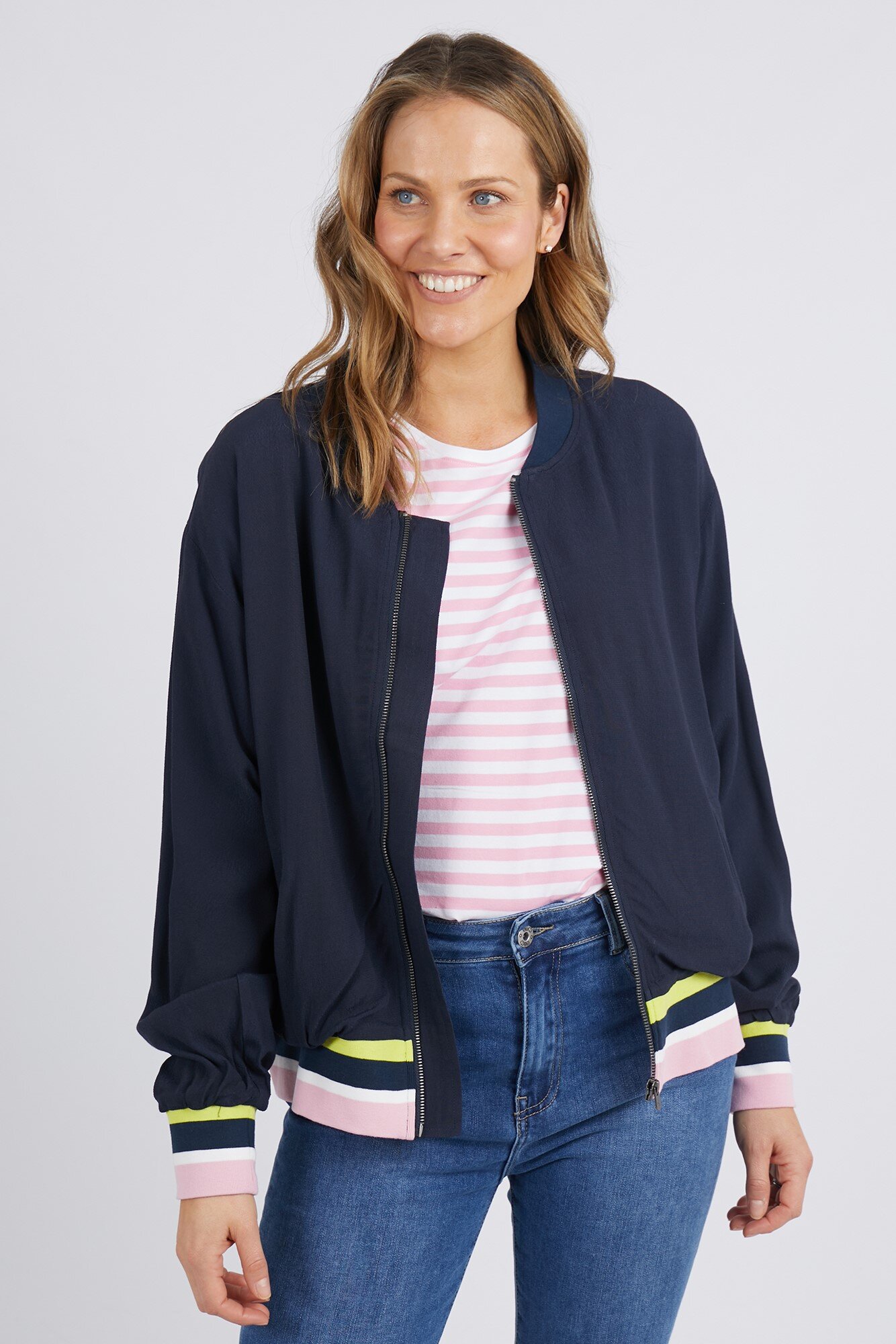 Elke Bomber Jacket (Dark Sapphire) - Jackets / Coats : Just Looking ...