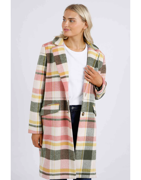 Blanche Check Coat (Bold Check) - Jackets / Coats : Just Looking - Elm ...
