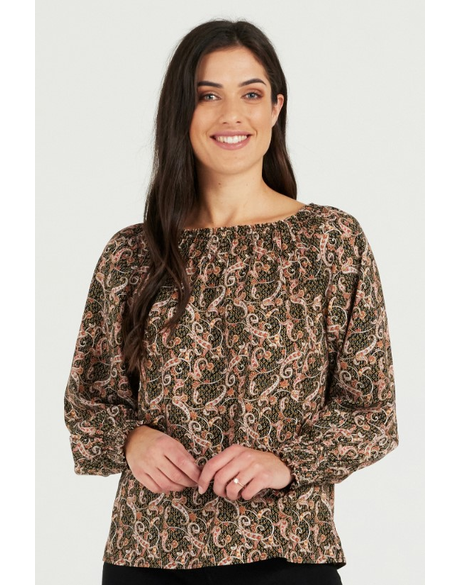 Ivy Top (Black Paisley) - Tops : Just Looking - Seduce W23