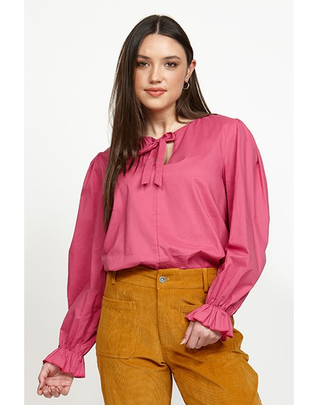 Stillness Top (Raspberry) - Tops : Just Looking - Leo+Be W23 SALE 25%