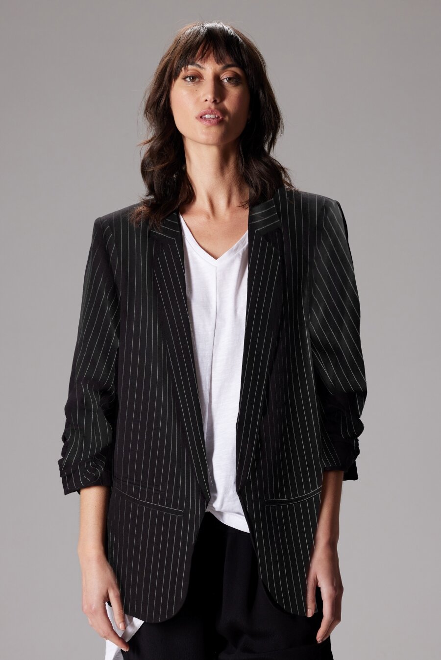 Tyler Jacket (Black Stripe) - Jackets / Coats : Just Looking - Duo W23 ...