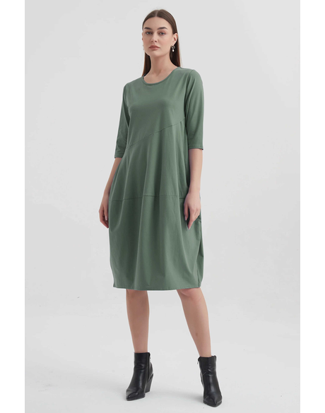 Diagonal Seam Dress (Lilypad) - Dresses : Just Looking - Tirelli Core