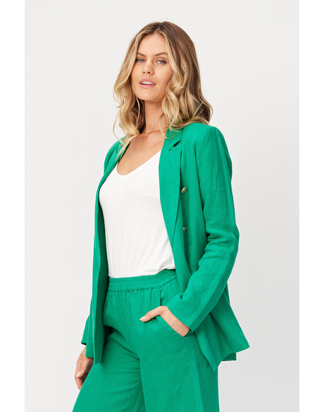 Jordan Linen Jacket (Green) - Jackets / Coats : Just Looking - Lemon ...