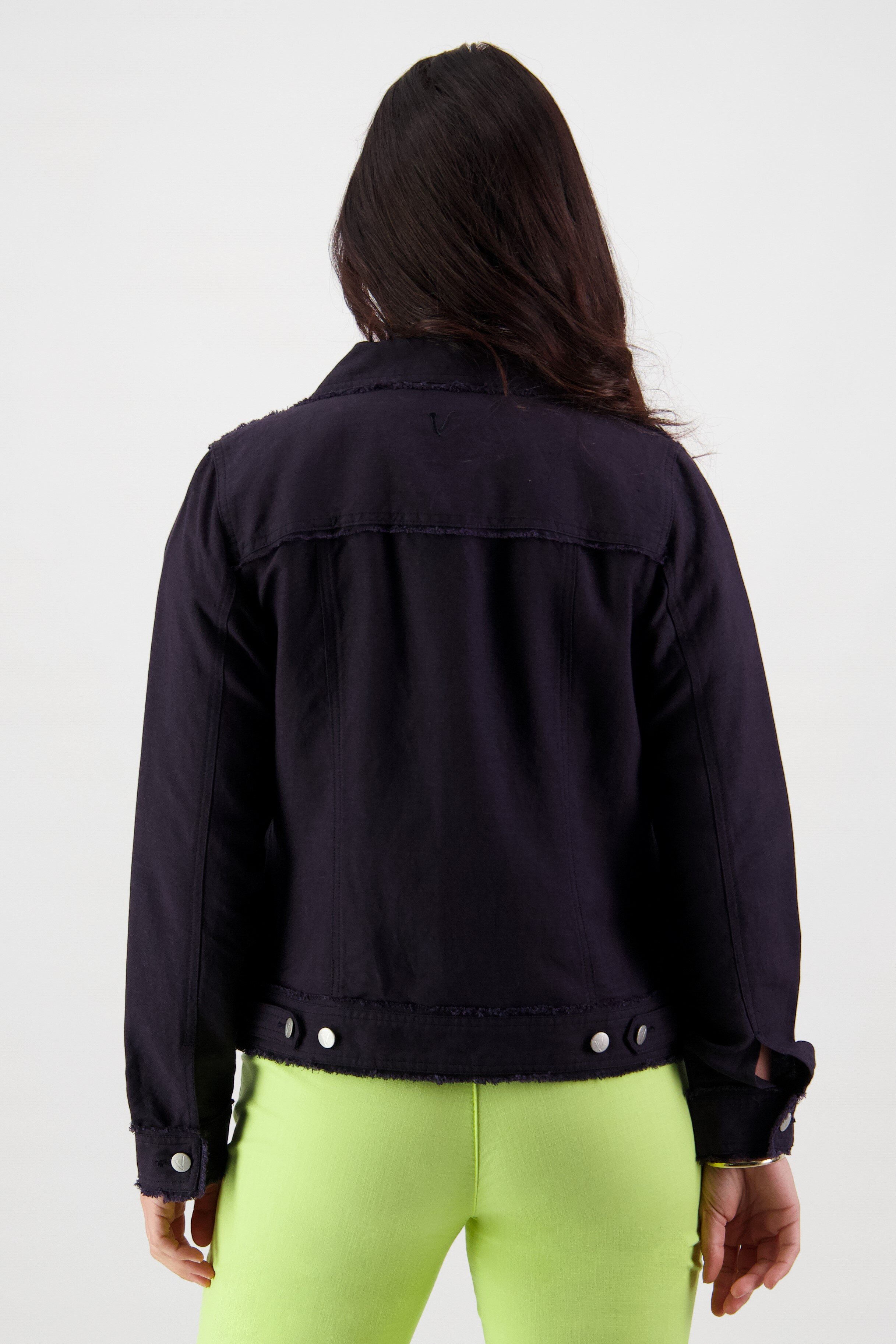 Linen Jacket With Frayed Seams (Ink) - Labels-Vassalli : Just Looking ...
