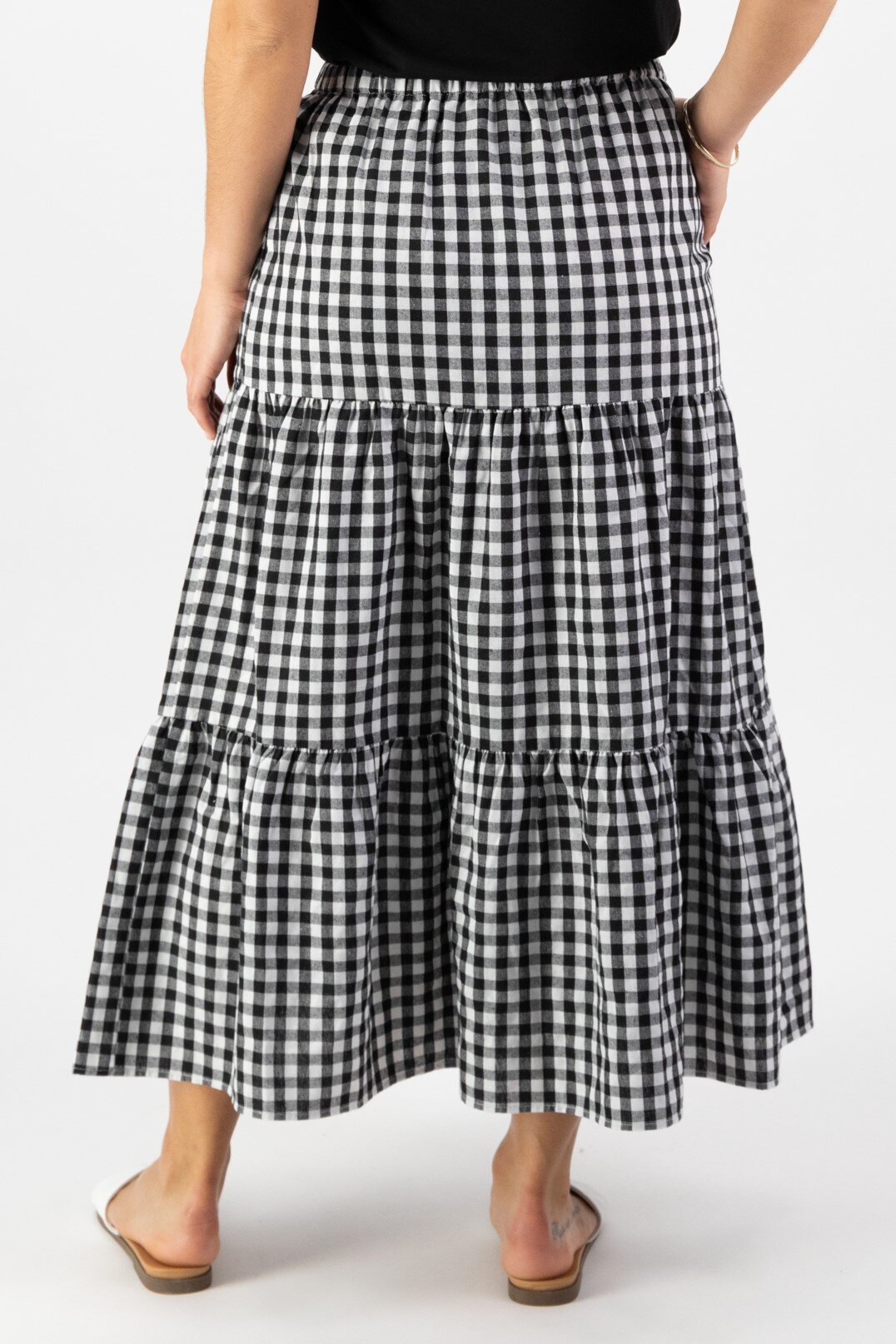 Long Tiered Skirt (Black Check) - Skirts : Just Looking - Vassalli S23 ...