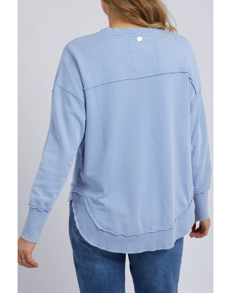 Washed Simplified Crew (Washed Light Blue) - Sweaters : Just Looking ...