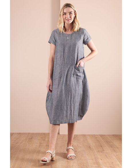 Dress Cacoon Cuffed Up Midnight Stripe Dresses Just Looking Preen S23