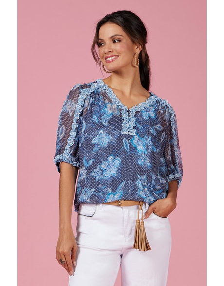 Shibori Top (Indigo Multi) - Tops : Just Looking - Madly Sweetly S23 ...