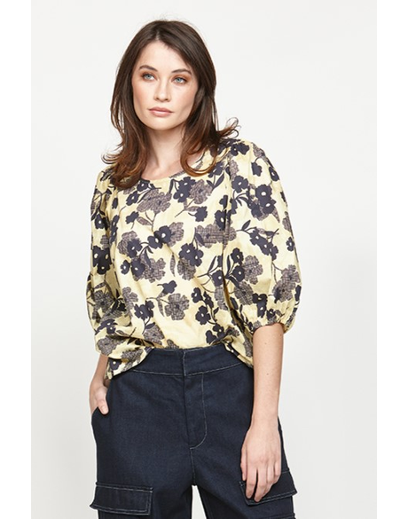 Athena Top (Lemon/Navy) - Tops : Just Looking - Leo+Be S23