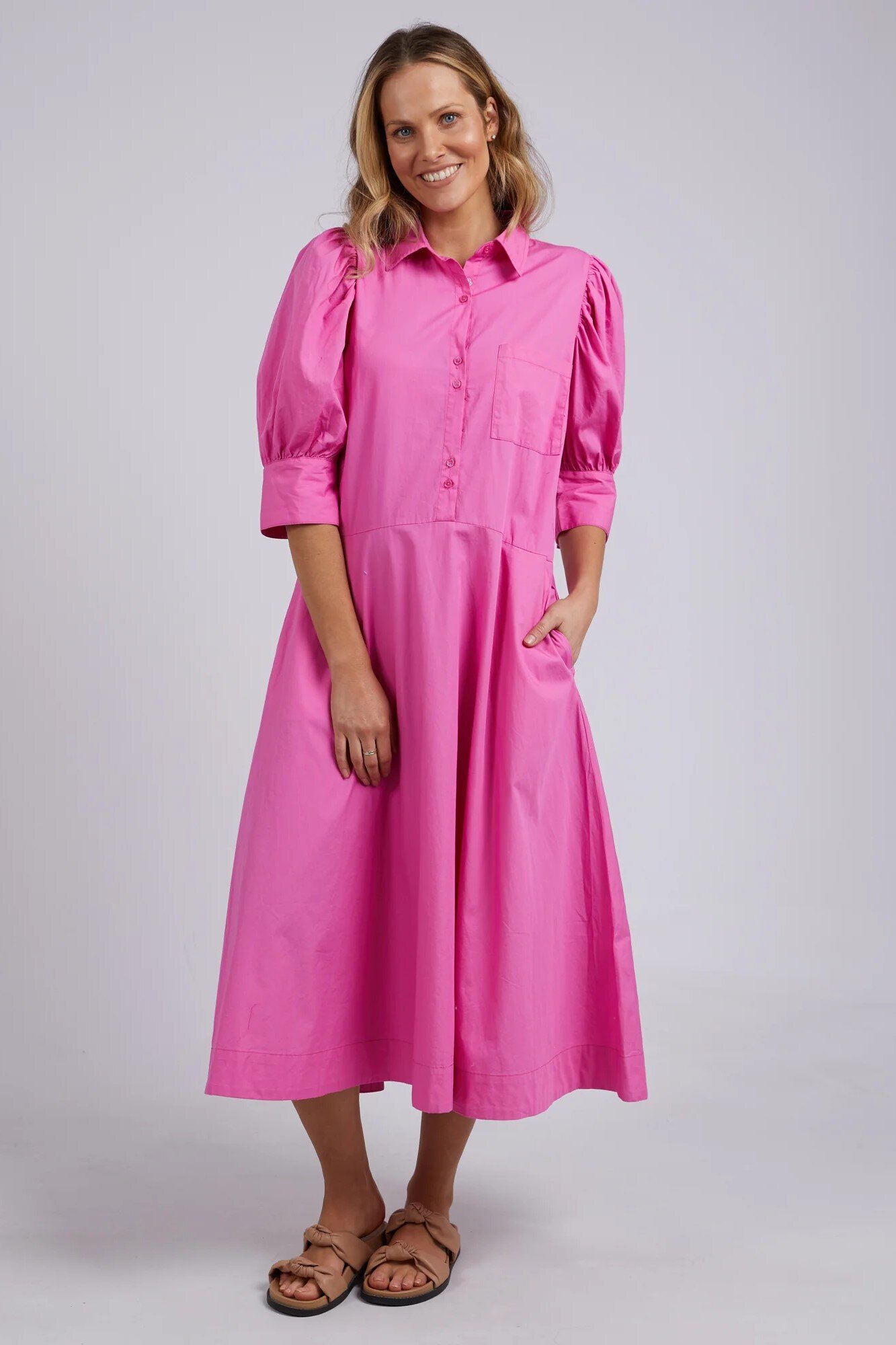 Primrose Dress (Super Pink) - Dresses : Just Looking - Elm S23 SALES23