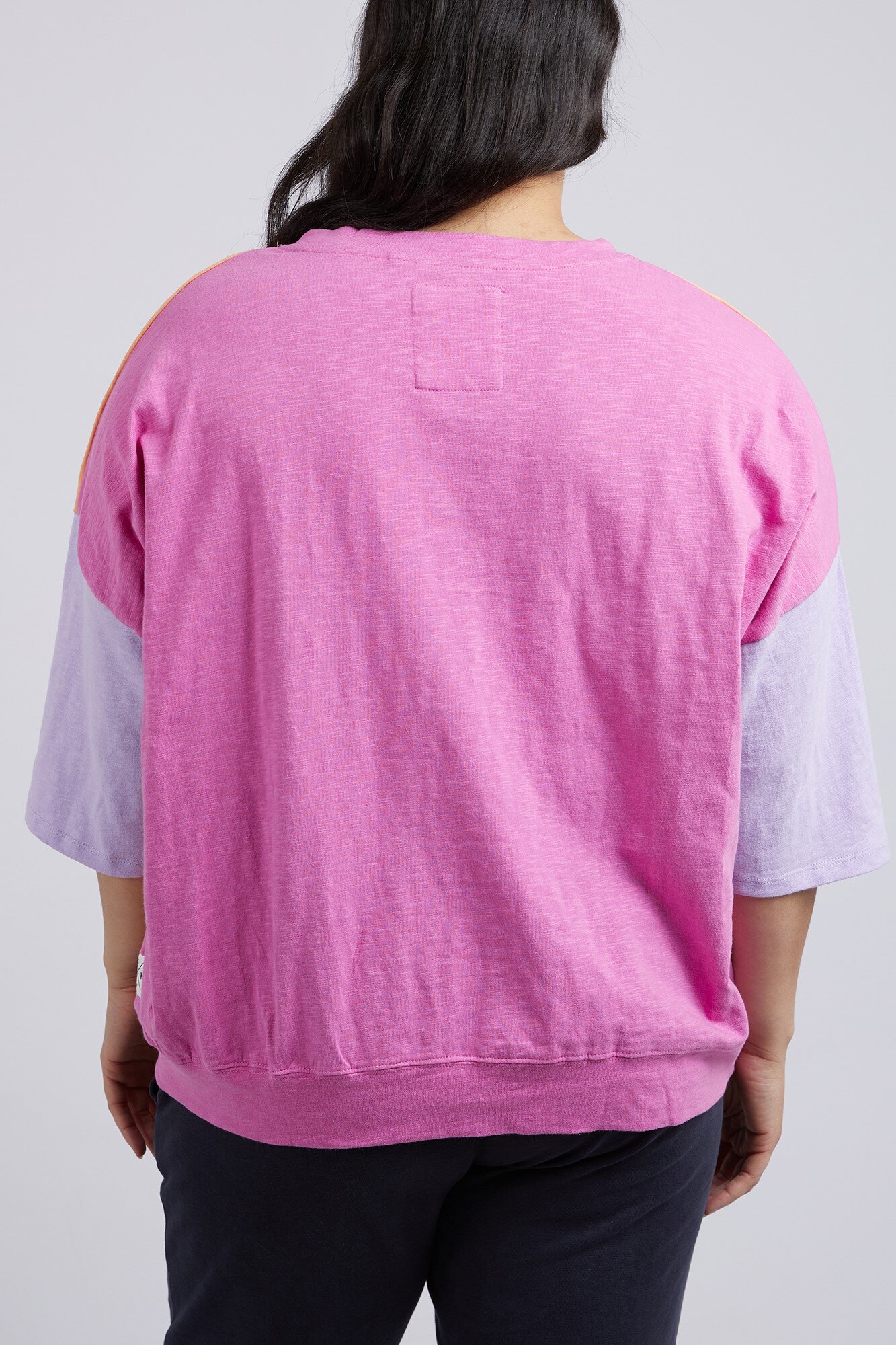 Mazie Colour Block Sweat (Papaya) - Sweaters : Just Looking - Elm S23