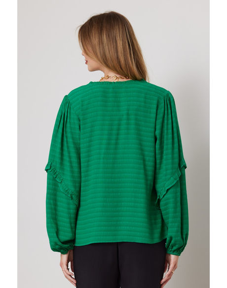 Bijou Ruffle Sleeve Top (Bright Green) - Tops : Just Looking - Duo W24 ...