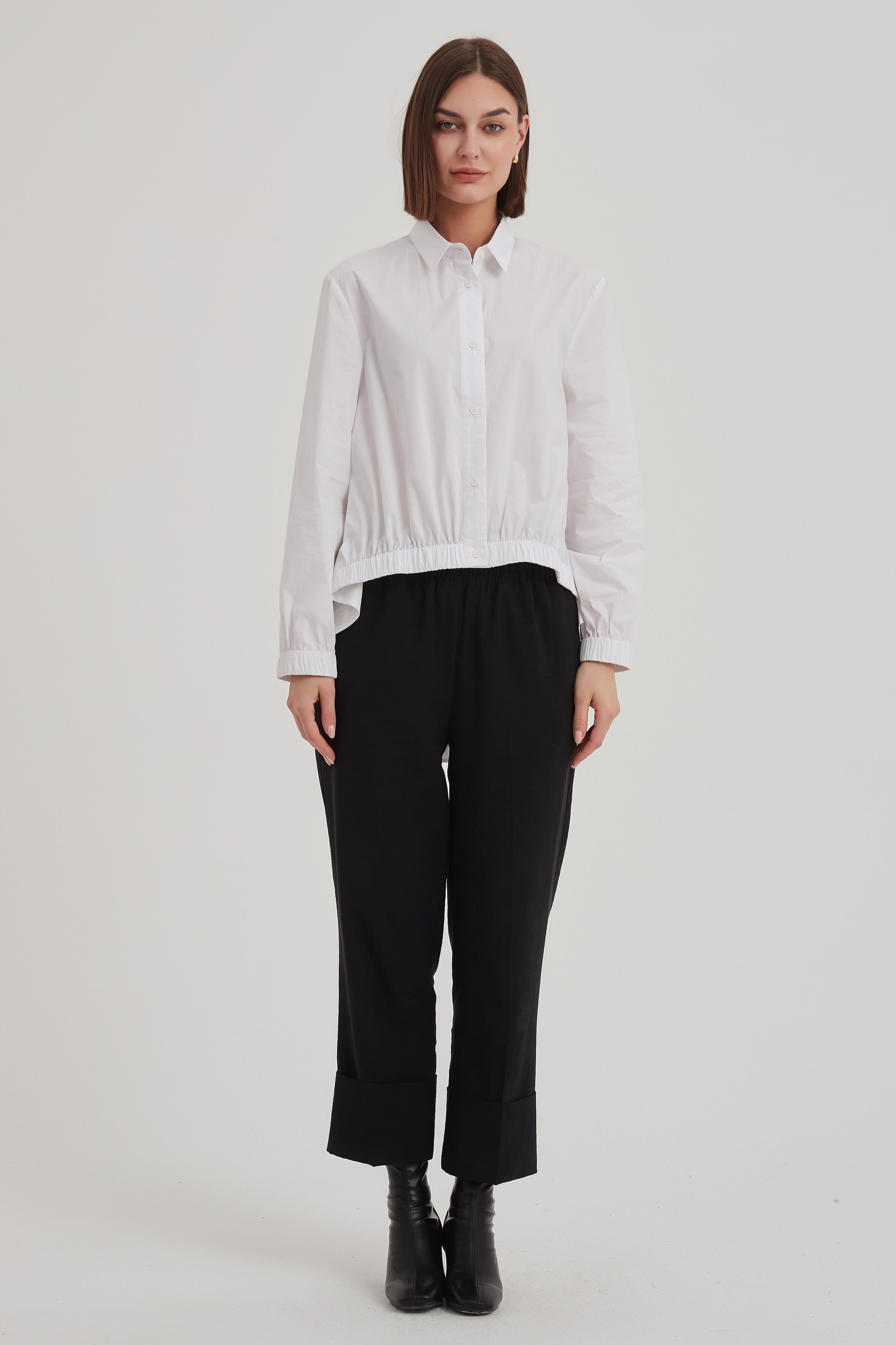 Elastic Front Hem Shirt - Tops : Just Looking - Tirelli W24 S24SALE