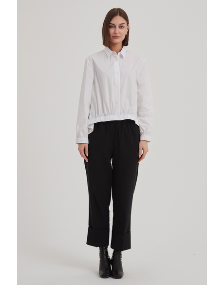 Elastic Front Hem Shirt - Tops : Just Looking - Tirelli W24 S24SALE