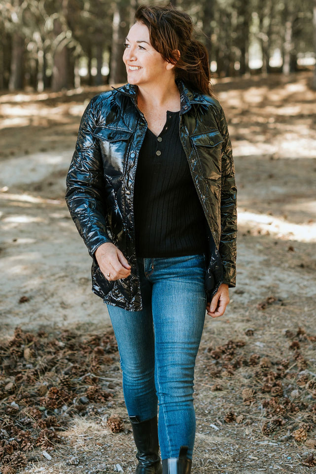 Jess Quilted Jacket - Jackets / Coats : Just Looking - Moke W24 W24SALE