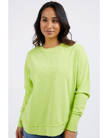 Simplified Crew (Lime) - Sweaters : Just Looking - Foxwood W24