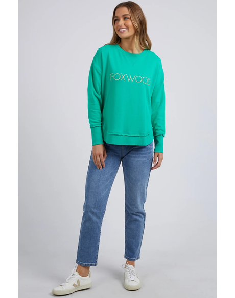 Simplified Metallic Crew (Bright Green) - Sweaters : Just Looking ...