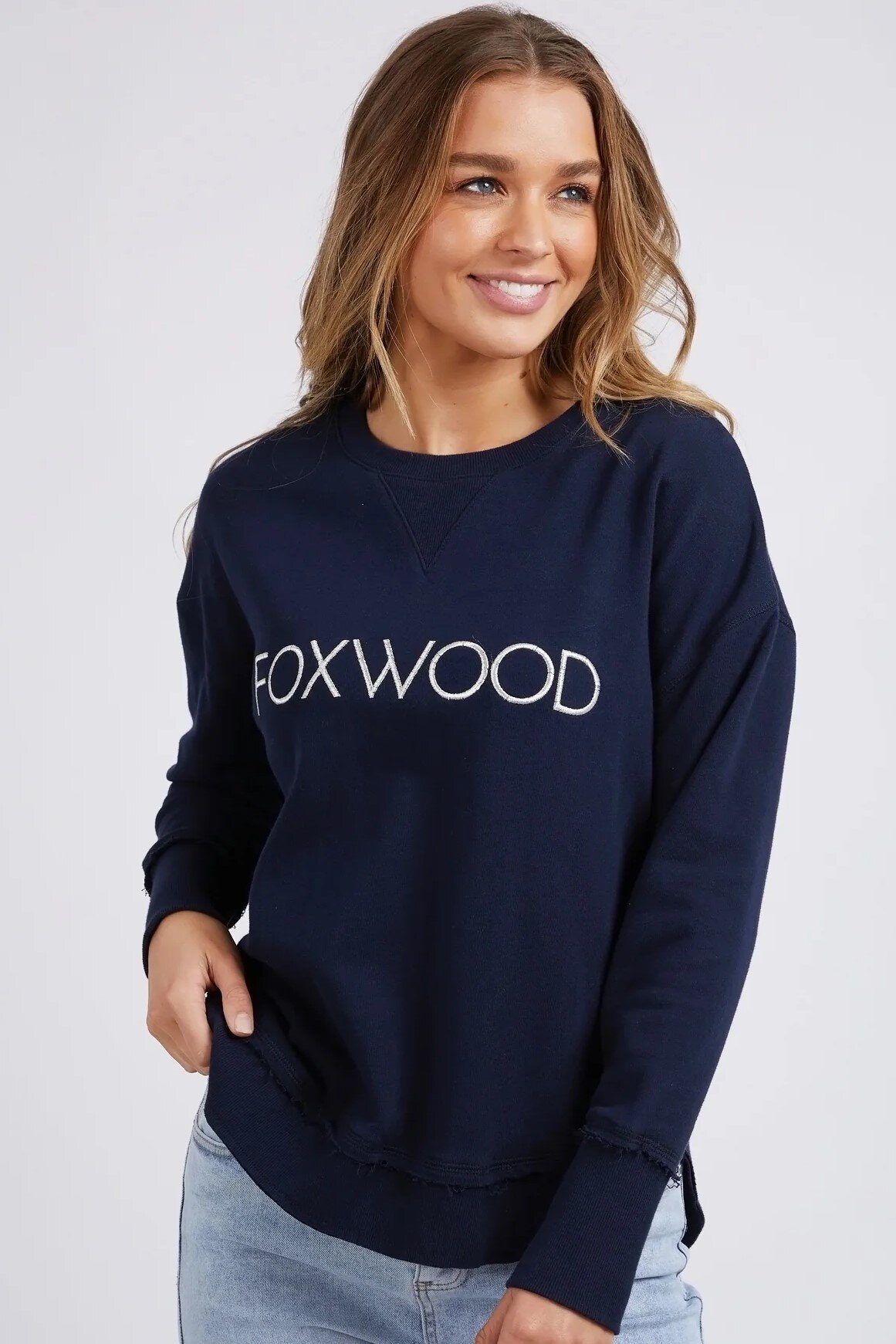 Simplified Metallic Crew (Navy) - Sweaters : Just Looking - Foxwood W24