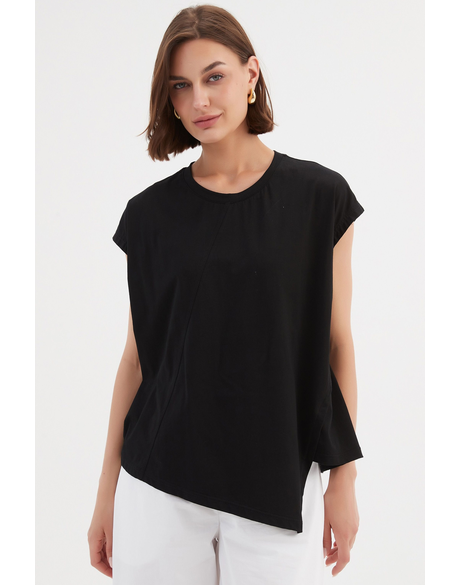 Asymmetric Seam Tee - Tops : Just Looking - Tirelli S24 S24SALE